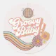 Groovy Baby Shower Retro Favor Sticker | Zazzle