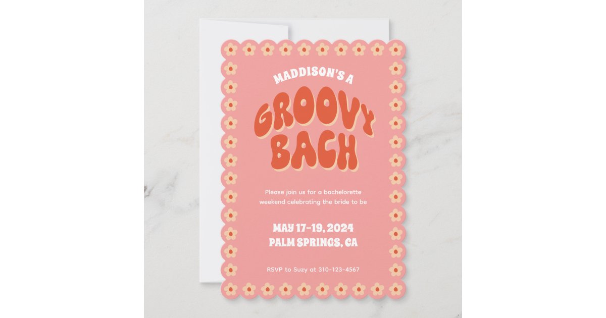 Groovy Bach - Bachelorette Invitation & Itinerary | Zazzle