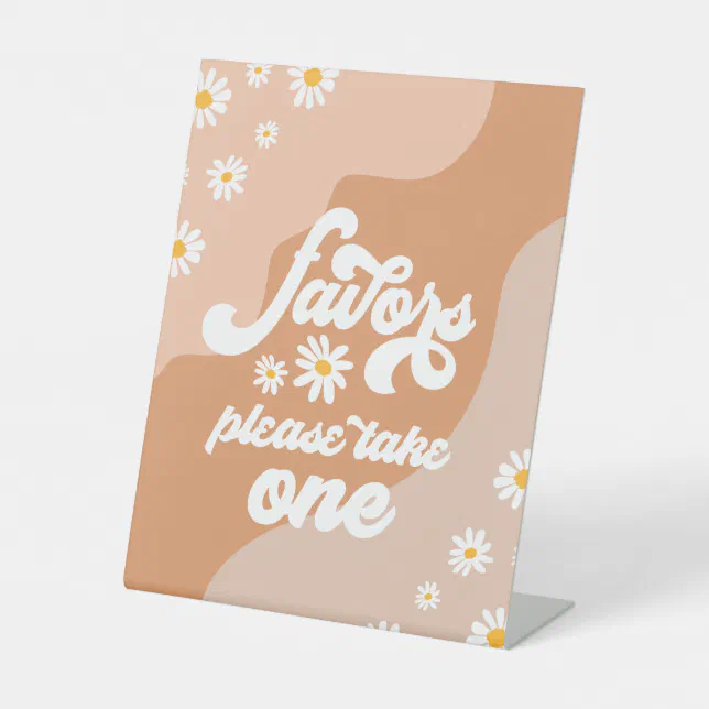 Groovy Birthday Party Boho Daisy Decorations Table Pedestal Sign | Zazzle