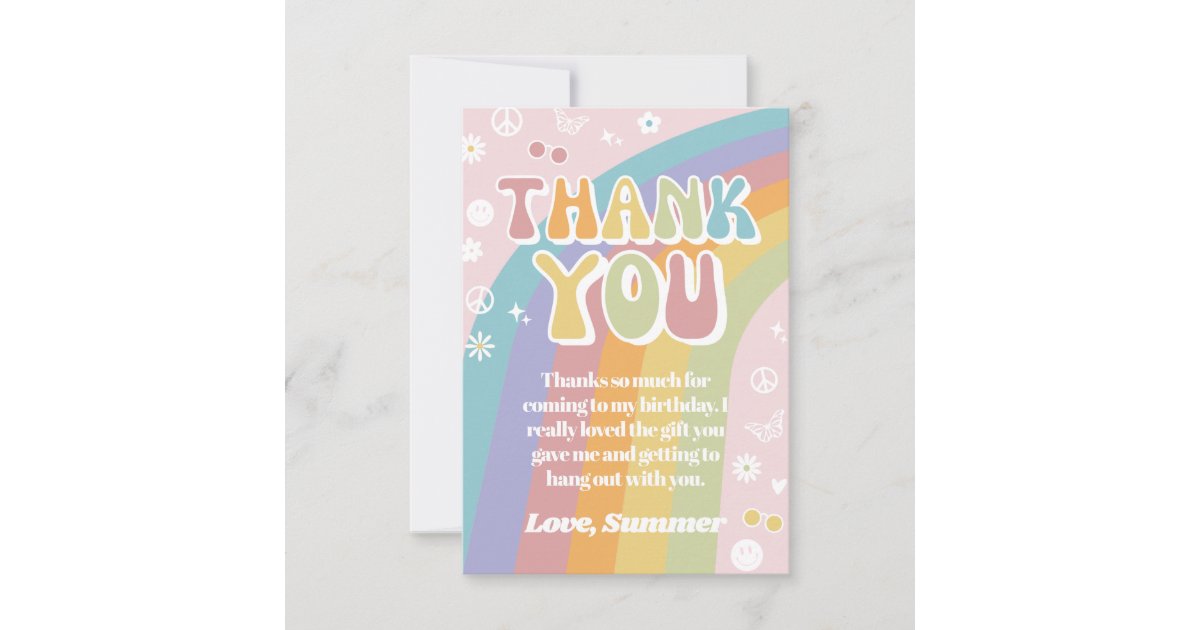 Groovy Birthday Thank You Card | Groovy Thank You | Zazzle