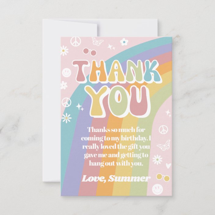 Groovy Birthday Thank You Card | Groovy Thank You | Zazzle.com