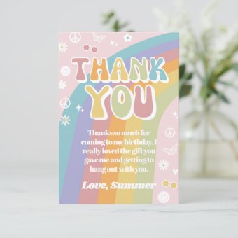 Groovy Birthday Thank You Card | Groovy Thank You | Zazzle