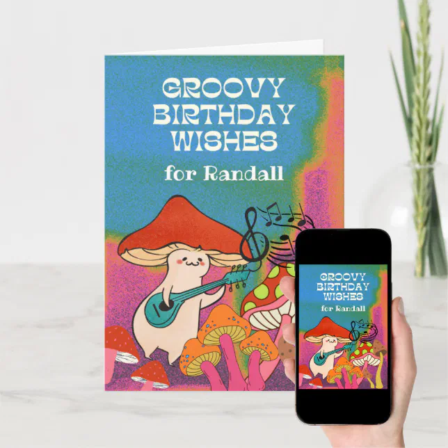 Groovy Birthday Wishes Far Out Mushrooms Card | Zazzle