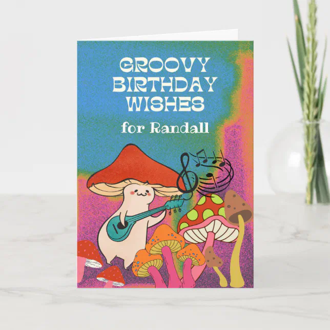 Groovy Birthday Wishes Far Out Mushrooms Card | Zazzle