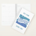 Groovy Blue Retro Teacher Planner | Zazzle