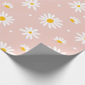 Groovy Blush Boho Daisy Floral Garden Pattern Wrapping Paper | Zazzle