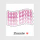 Groovy Book Lover Pink Multicolored Retro Vinyl Sticker | Zazzle