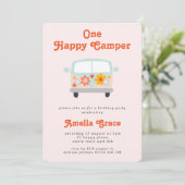 Groovy Camper Van Girls 1st Birthday Invitation | Zazzle
