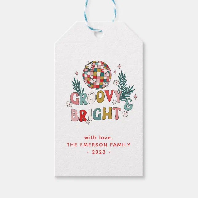 Groovy Christmas Gift Tag | Zazzle