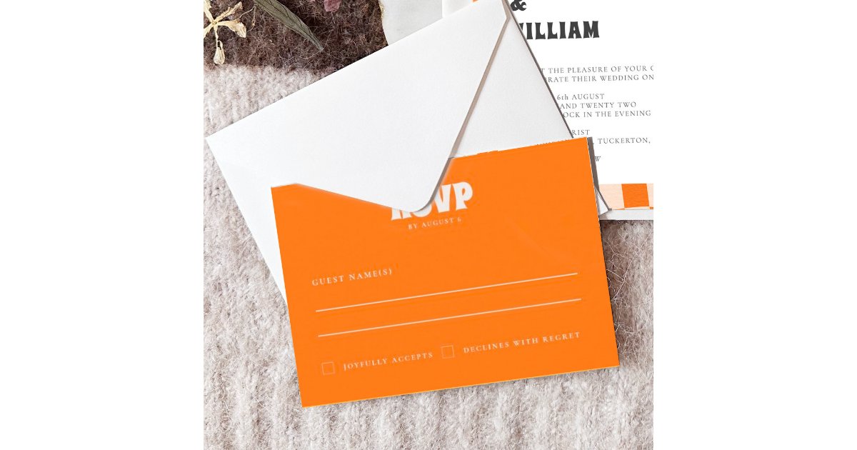 Groovy Colorful Checkered Unique Retro Wedding RSVP Card | Zazzle
