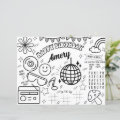 Groovy Coloring Pages Retro Birthday Party | Zazzle
