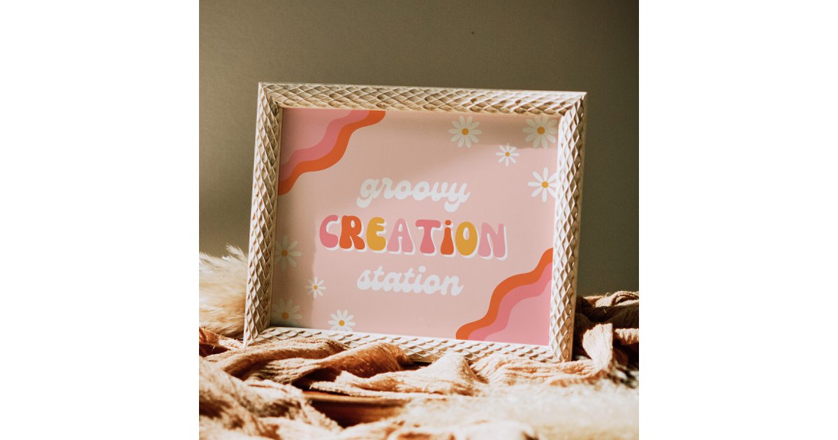 Groovy Creation Station Sign | Zazzle