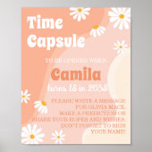 Groovy Daisy Birthday Time Capsule Poster | Zazzle