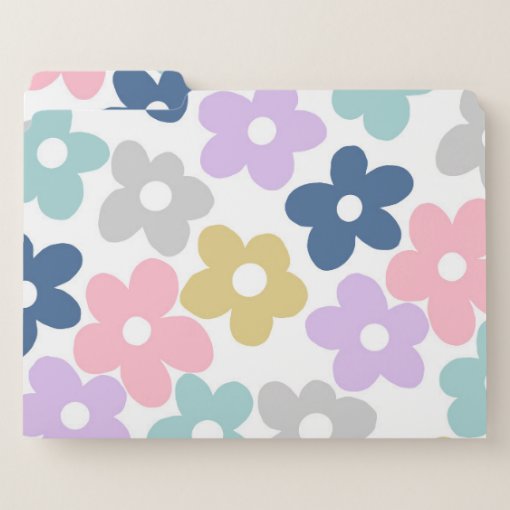 Groovy Daisy Flowers Retro Boho Floral File Folder | Zazzle