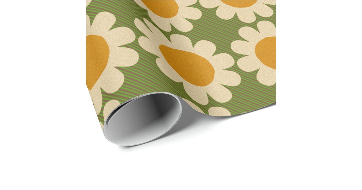 Groovy Daisy Wrapping Paper | Zazzle.com