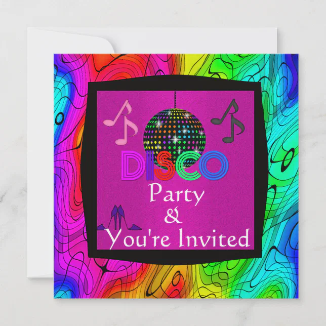 Groovy Disco Party Invitation | Zazzle