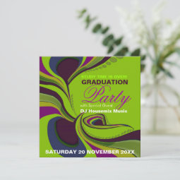 Groovy Diva Graduation Birthday Party Invitation | Zazzle
