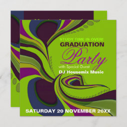 Groovy Diva Graduation Birthday Party Invitation | Zazzle