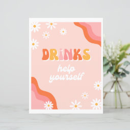 Groovy Drinks Party Sign | Groovy Sign | Zazzle