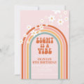 Groovy EIGHT is a Vibe daisy rainbow 8TH birthday Invitation | Zazzle