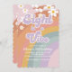 Groovy Eight is a vibe Retro Rainbow 8th Birthday Invitation | Zazzle