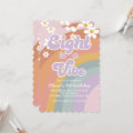 Groovy Eight is a vibe Retro Rainbow 8th Birthday Invitation | Zazzle