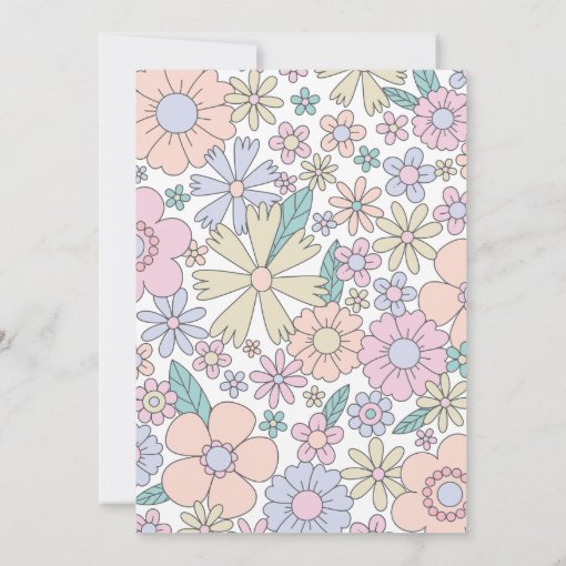 Groovy Five is a Vibe Retro Floral 5th birthday Invitation | Zazzle