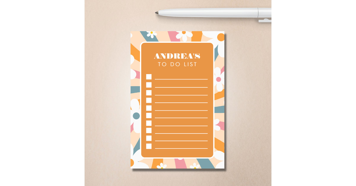 Groovy Fun Hippie Retro Daisy To Do List Checklist Post-it Notes | Zazzle