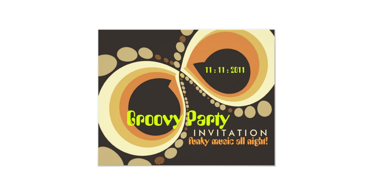 Groovy Funky Party Invitation template | Zazzle.com