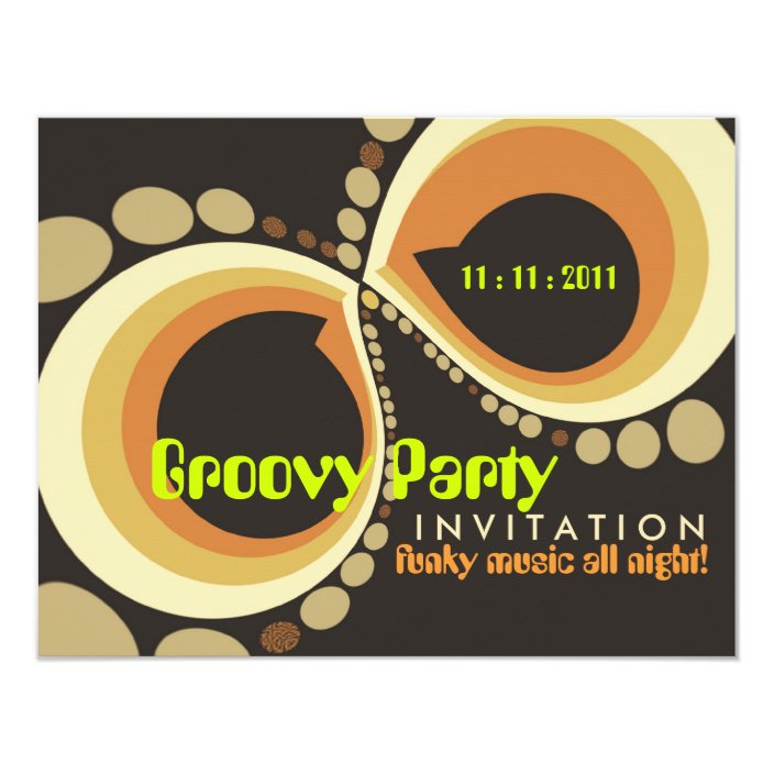 Groovy Funky Party Invitation template | Zazzle.com