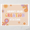 Groovy Gear Creation Station Sign | Groovy Party | Zazzle
