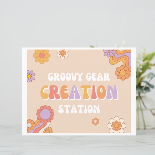 Groovy Gear Creation Station Sign | Groovy Party | Zazzle