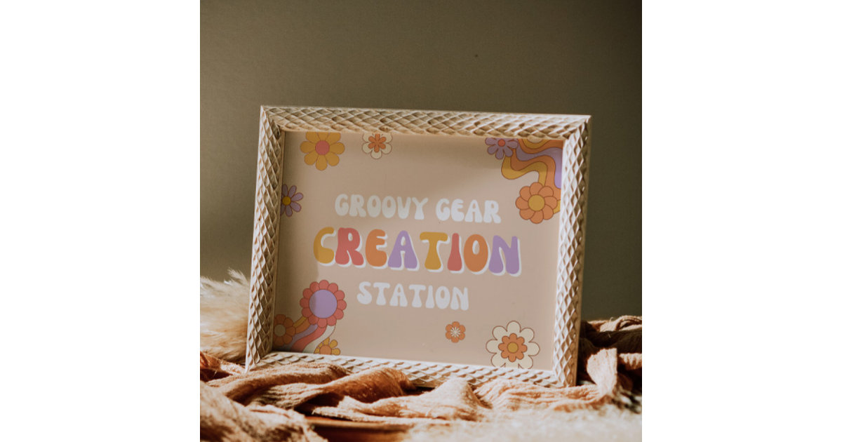 Groovy Gear Creation Station Sign | Groovy Party | Zazzle