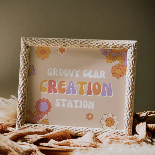 Groovy Gear Creation Station Sign | Groovy Party | Zazzle