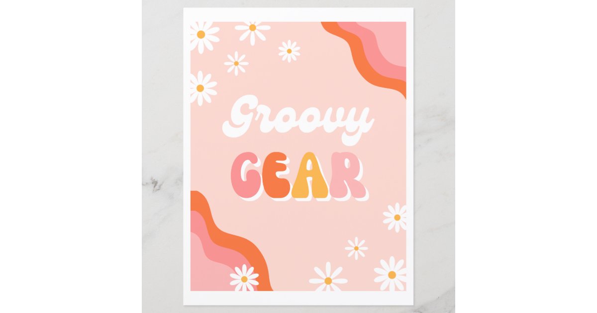 Groovy Gear Sign | Groovy Party Station Sign | Zazzle