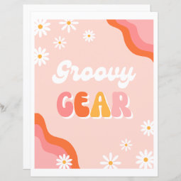 Groovy Gear Sign | Groovy Party Station Sign | Zazzle