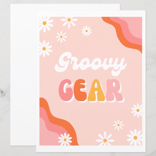 Groovy Gear Sign | Groovy Party Station Sign | Zazzle