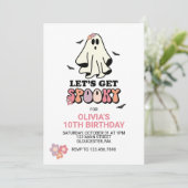 groovy Ghost retro Halloween Birthday Invitation | Zazzle