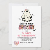groovy Ghost retro Halloween Birthday Invitation | Zazzle