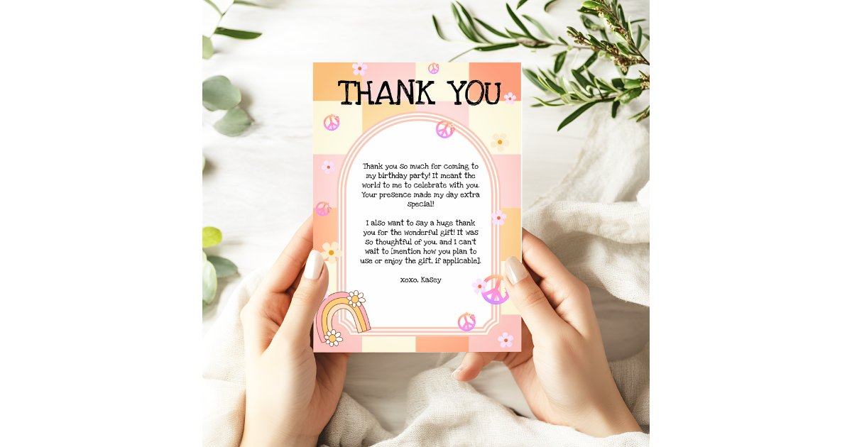 Groovy Girls Thank You Card | Zazzle