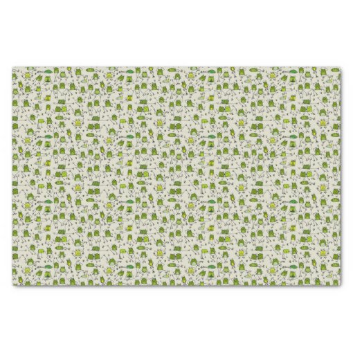 Groovy Green Frogs Hoppin Stick Frog Ribbit Tissue Paper | Zazzle