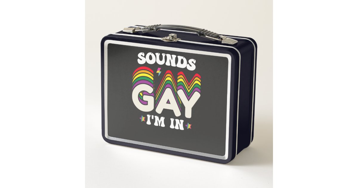 Groovy LGBT Pride Sounds Gay Im In Metal Lunch Box | Zazzle