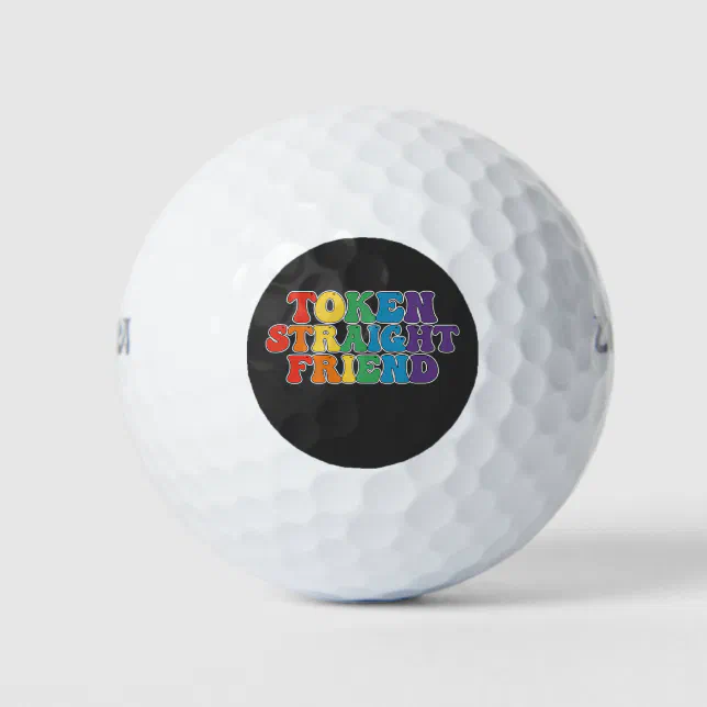 Groovy LGBT Pride Token Straight Friend Golf Balls | Zazzle