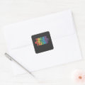 Groovy LGBT Pride Token Straight Friend Square Sticker | Zazzle