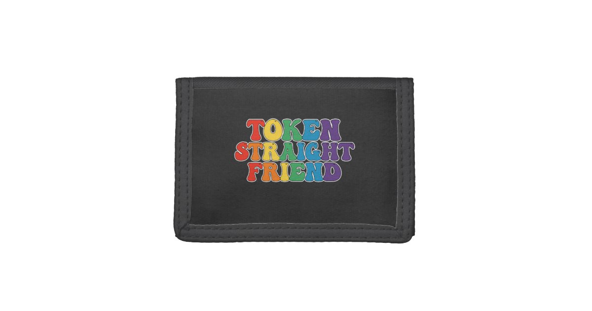 Groovy LGBT Pride Token Straight Friend Trifold Wallet | Zazzle