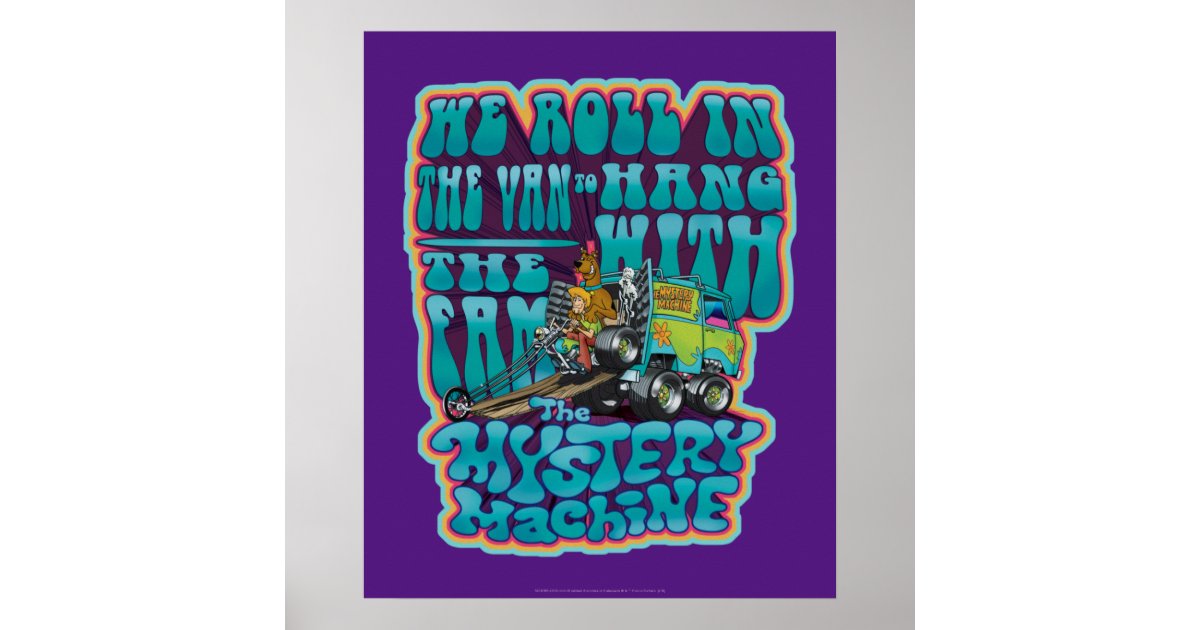 Groovy Mystery Machine Fam Graphic Poster | Zazzle