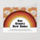 Groovy New Home Rainbow Retro New Address Announcement Postcard | Zazzle