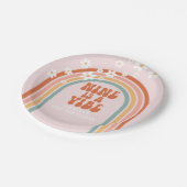 Groovy Nine is a vibe daisy rainbow 9th birthday Paper Plates | Zazzle
