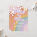 Groovy Nine is a vibe Retro Rainbow 9th Birthday Invitation | Zazzle