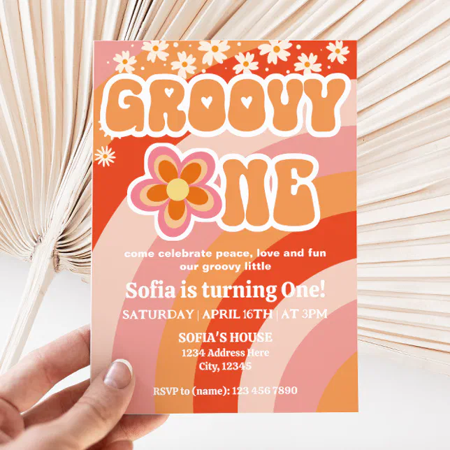 Groovy One Birthday Invitation | Zazzle